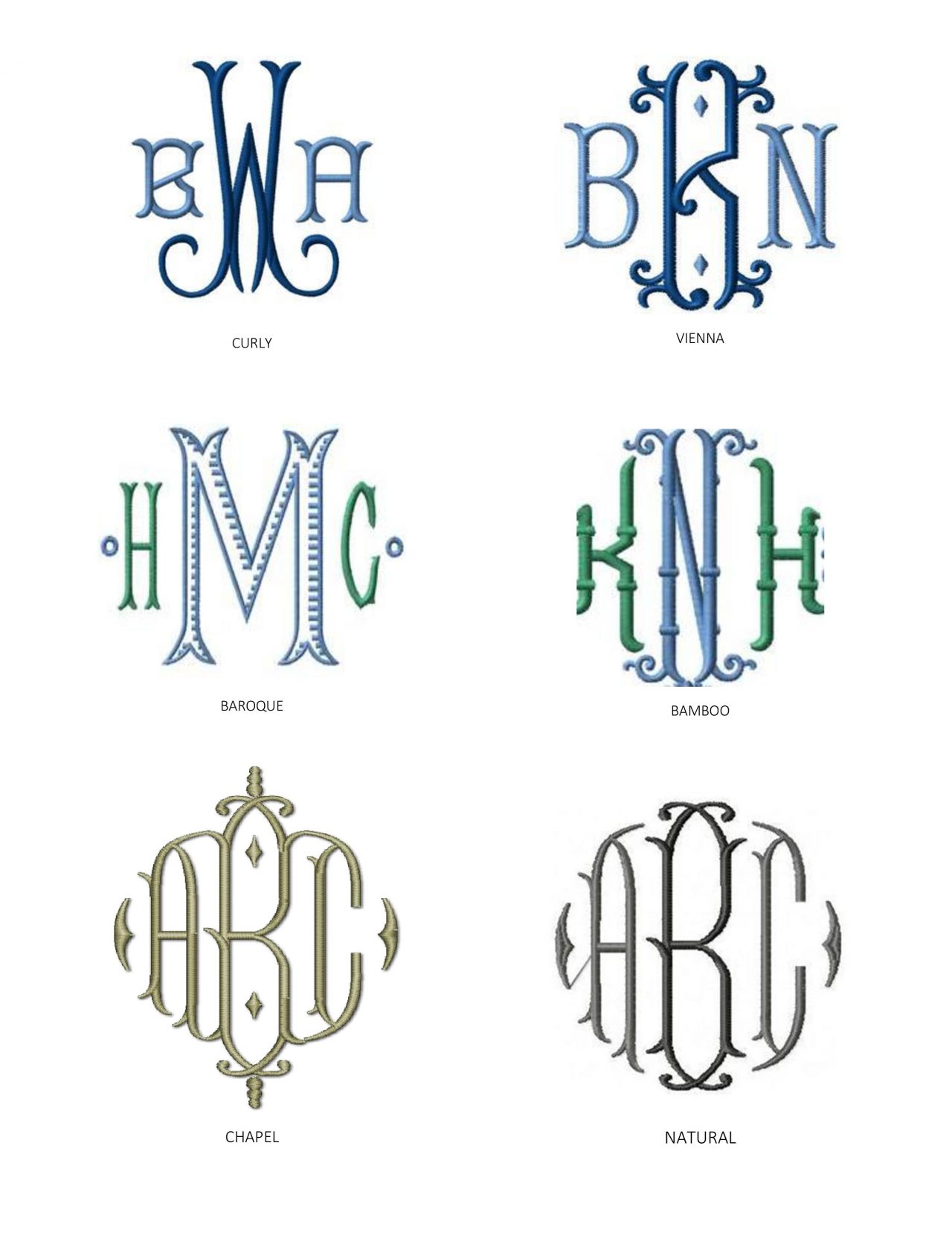 Monograms at The Linen Shop